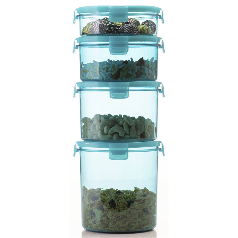 Plastic Kitchen Storage Containers | Transparent - Set Of 4