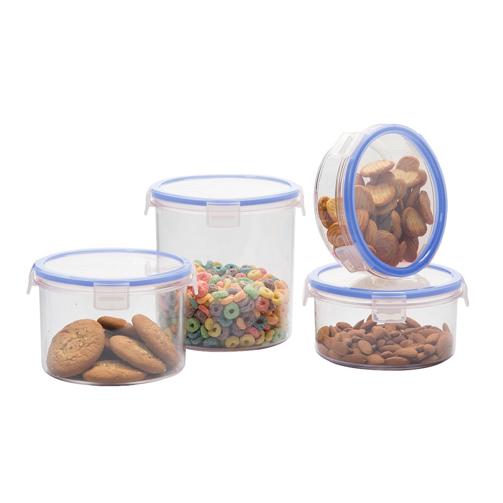 Clear Round Plastic Container With Lid | BPA Free | Varmora